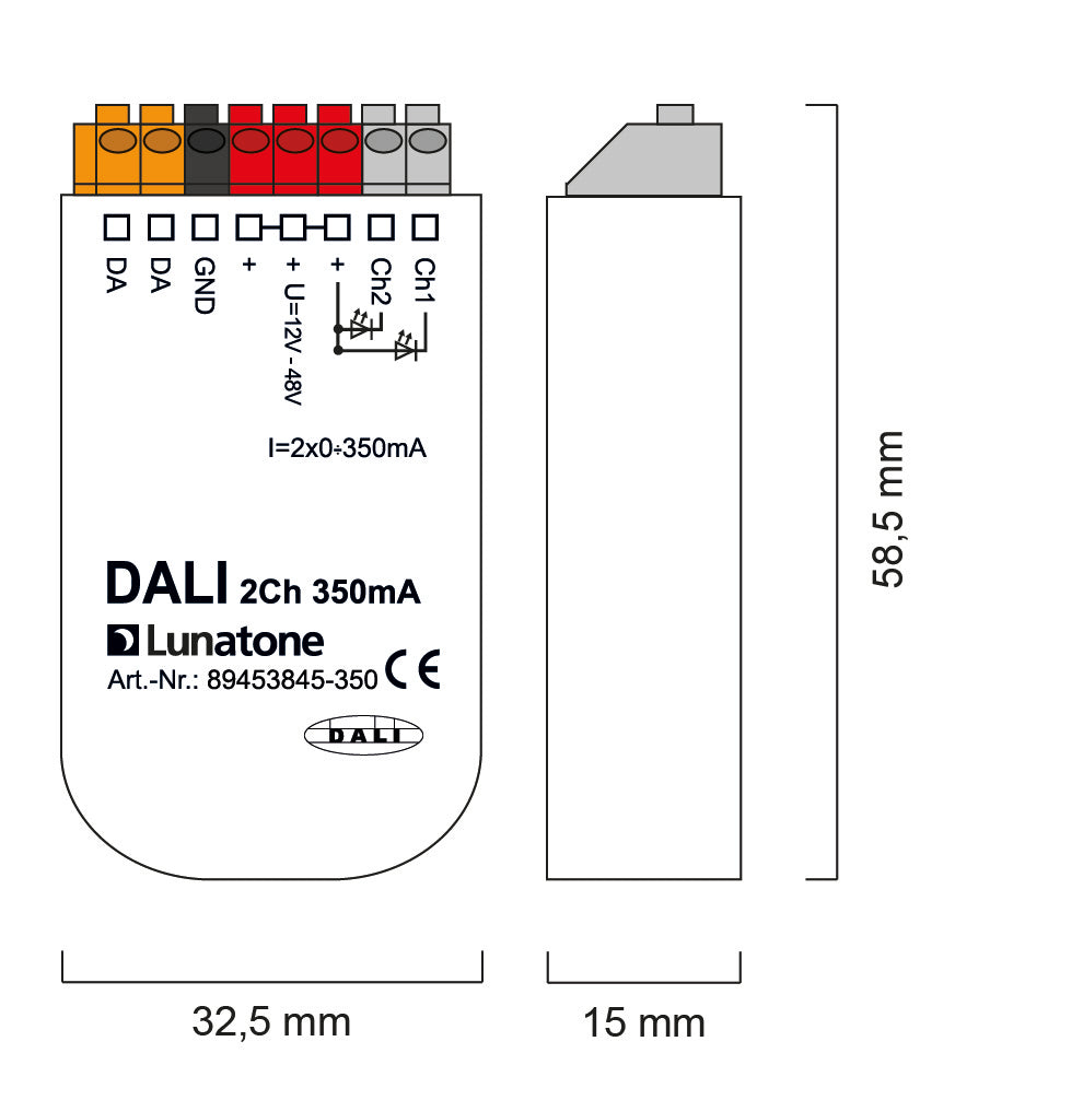 Lunatone DALI 2Ch LED dimmer CC (Constant Current) – Synapsys-estore